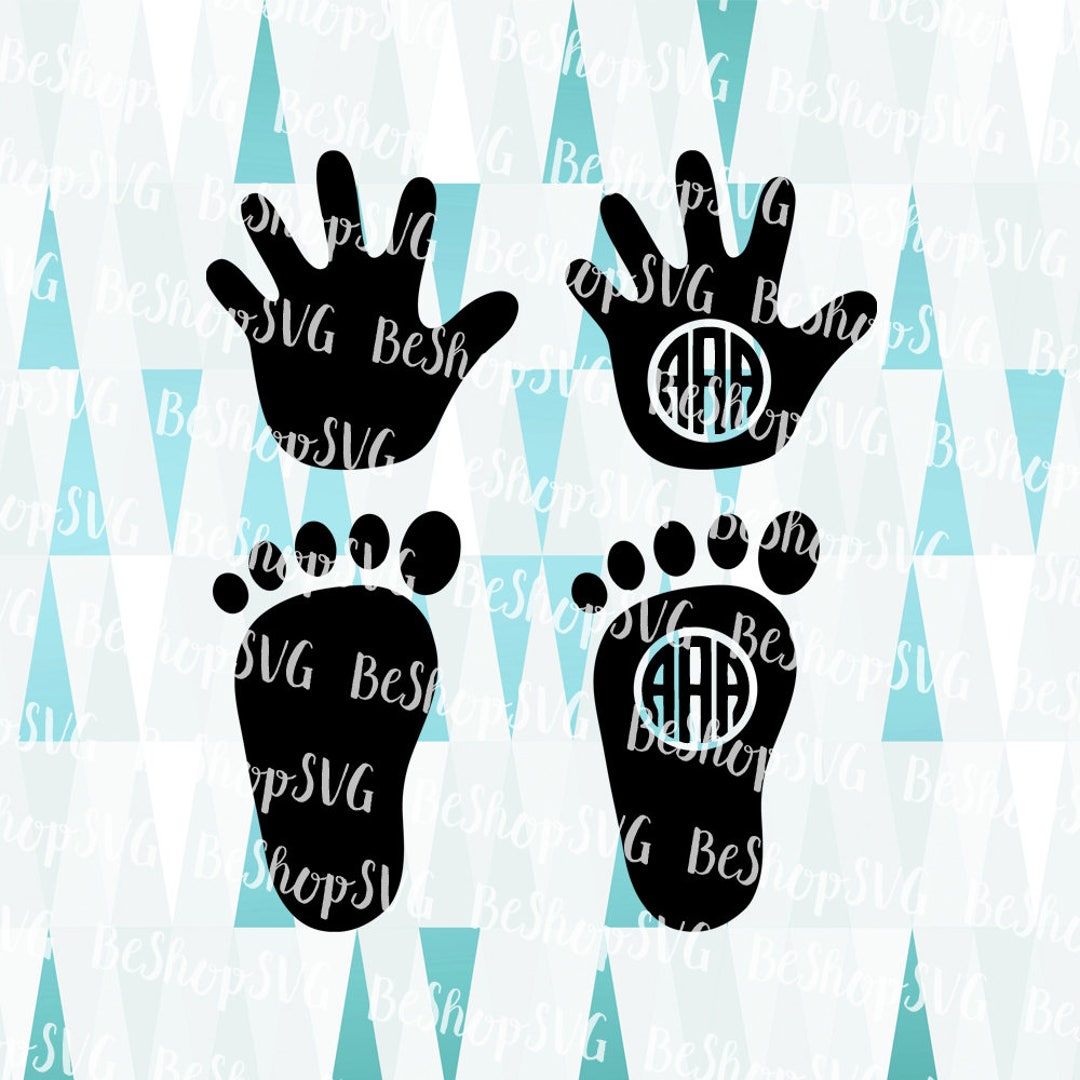 Baby Hands SVG, Baby Feet SVG, Baby Hands and Feet Svg, Baby Monogram ...