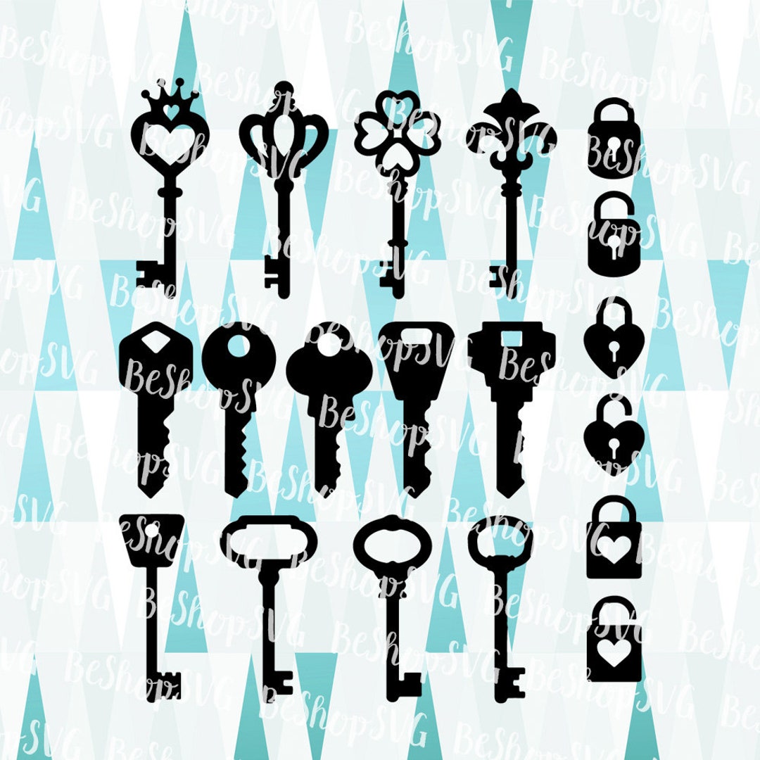 Keys Bundle SVG Locks SVG Key Shapes SVG Icons Svg Iron on - Etsy