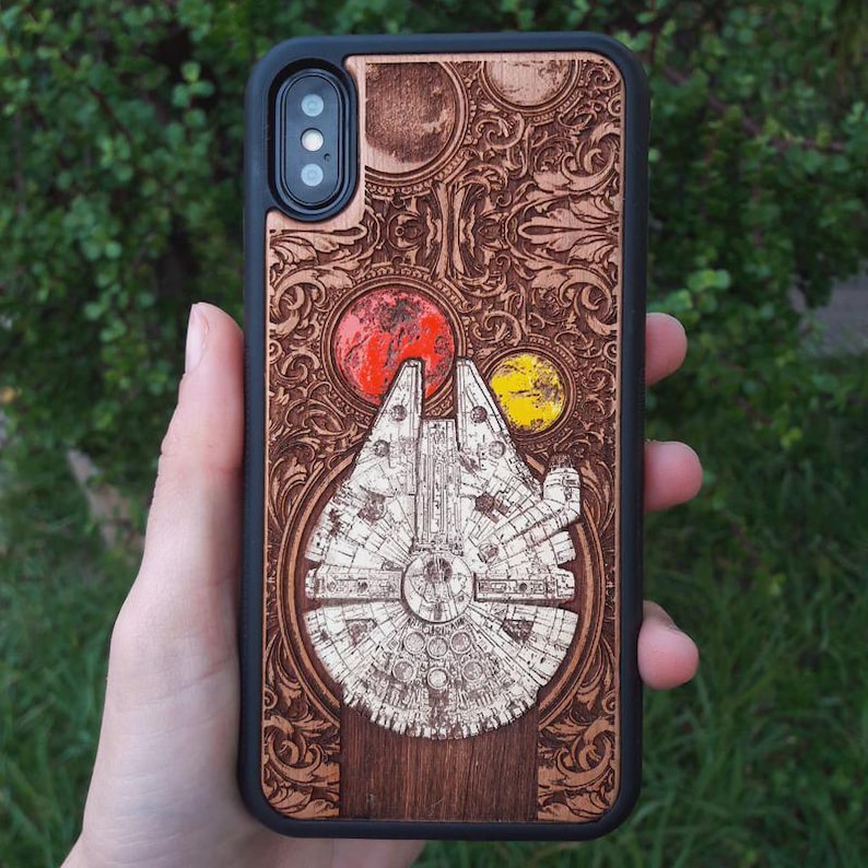 Laser Engraved Wood Phone Case for iPhone 14, 15, 16, 17 Samsung S21 ...