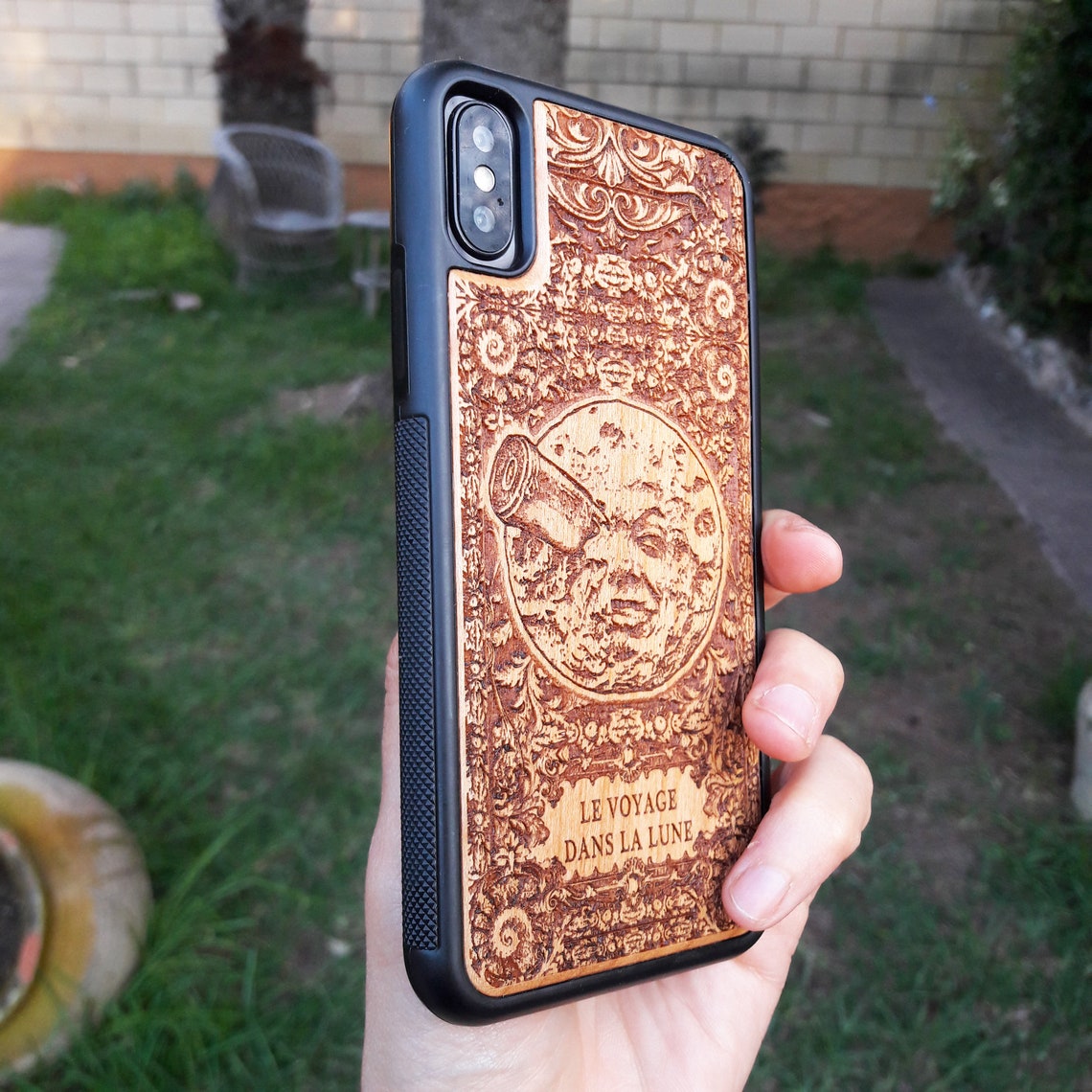 Laser Engraved Wood Phone Case for iPhone 14, 15, 16, 17 Samsung S21 ...