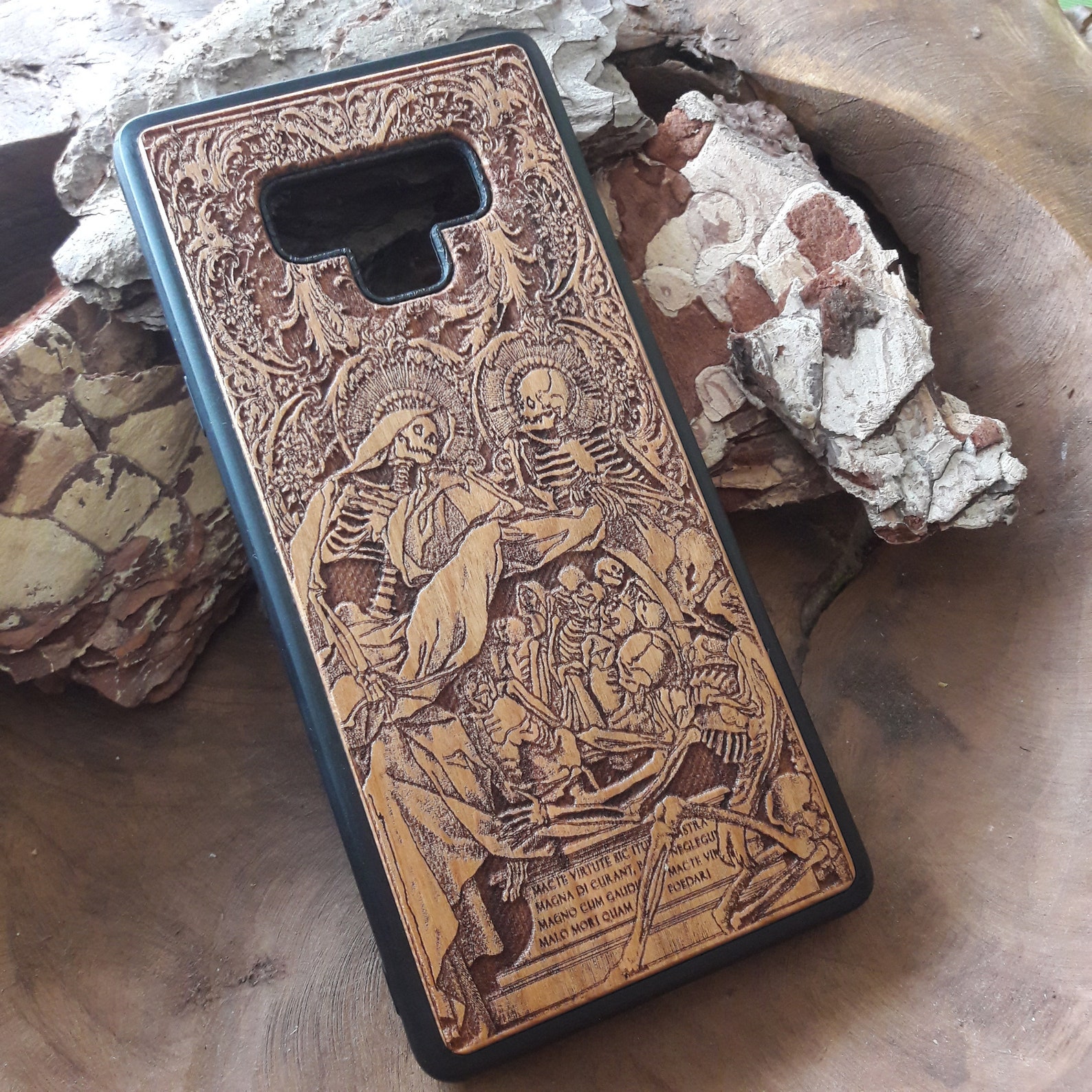 Laser Engraved Wood Phone Case for iPhone 14, 15, 16, 17 Samsung S21 ...