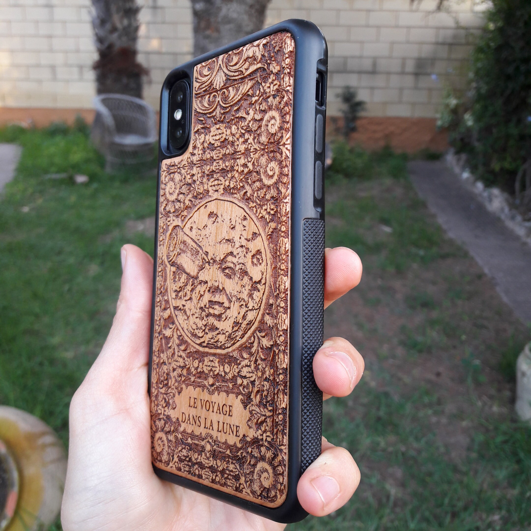 Laser Engraved Wood Phone Case for iPhone 14, 15, 16, 17 Samsung S21 ...