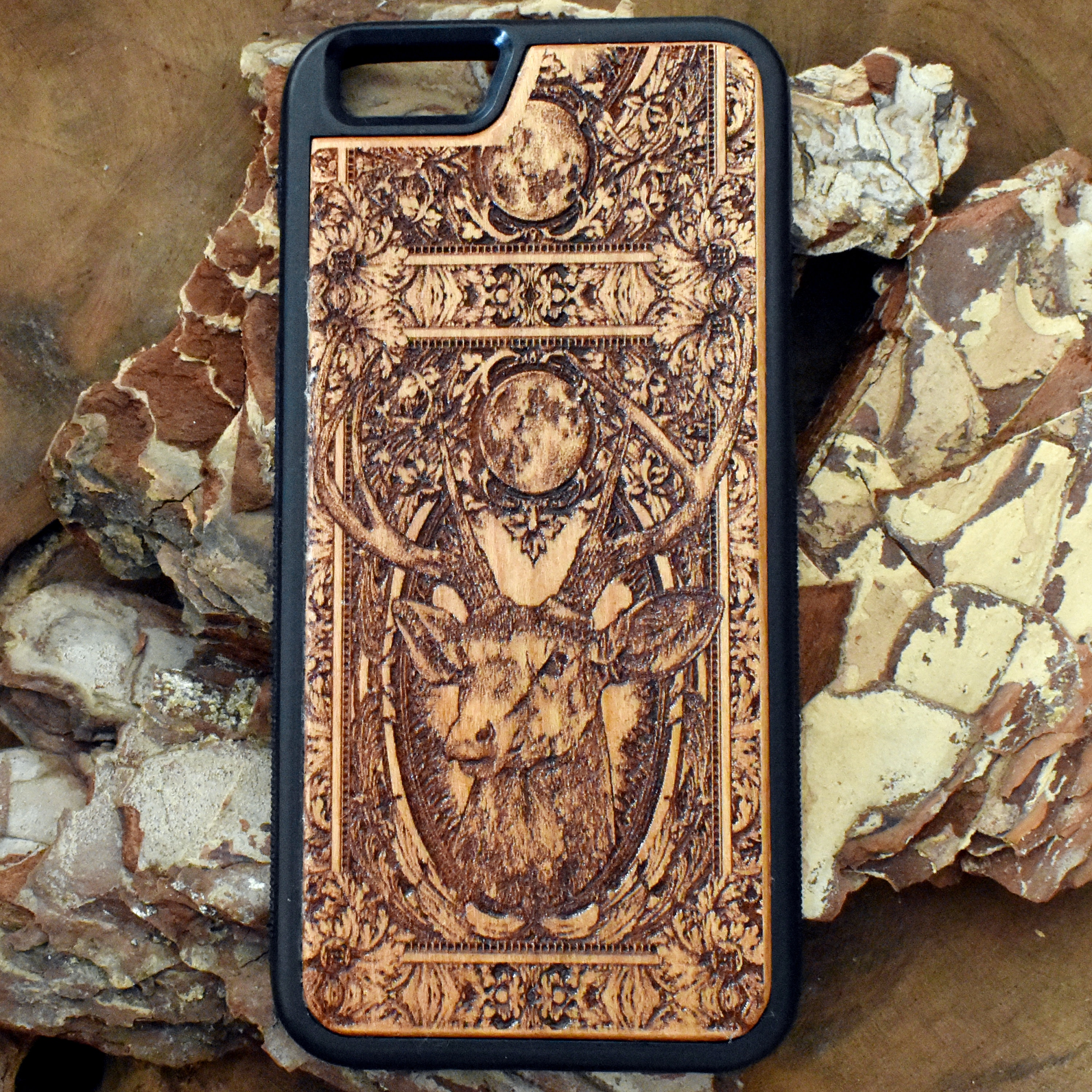 Laser Engraved Wood Phone Case for iPhone 13, 14, 15, 16, Samsung S21 ...