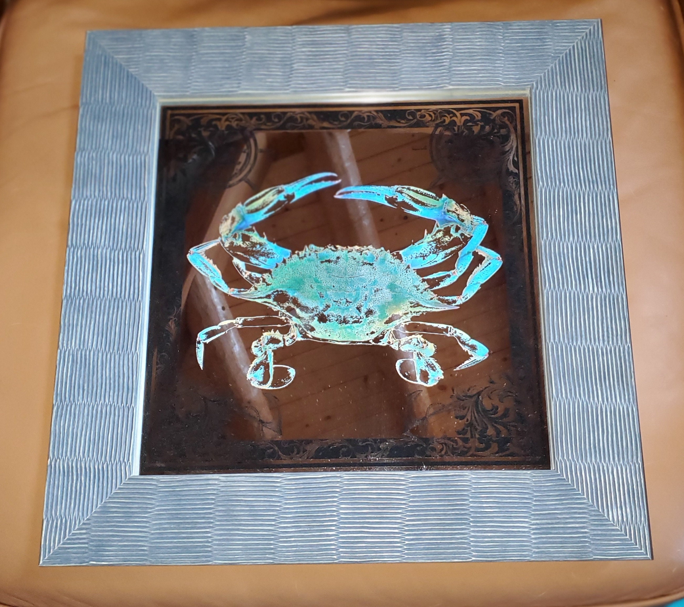 Mirror Decor Blue Crab Decor Mirror Wall Crab Gift Hanging | Etsy