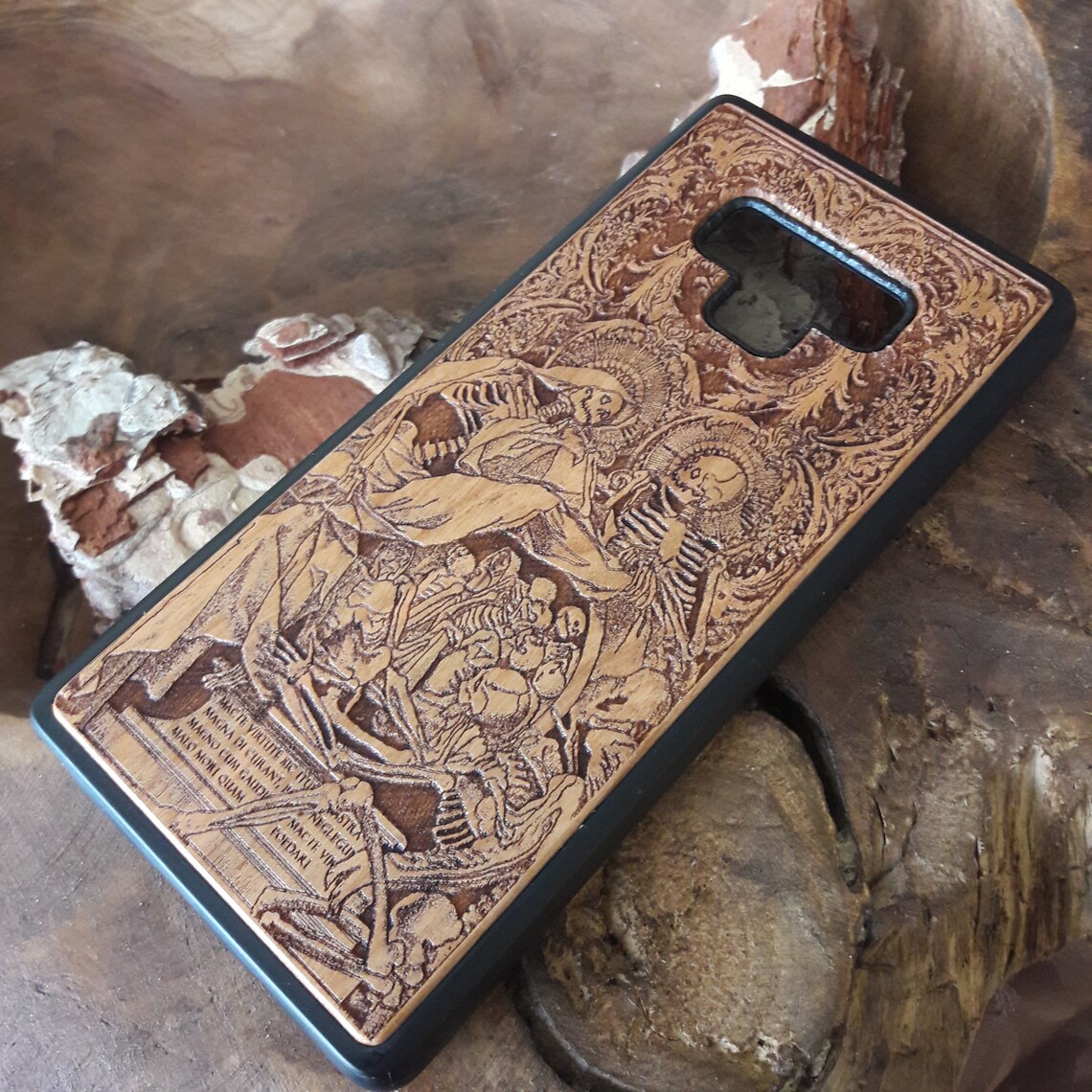 Laser Engraved Wood Phone Case for iPhone 14, 15, 16, 17 Samsung S21 ...