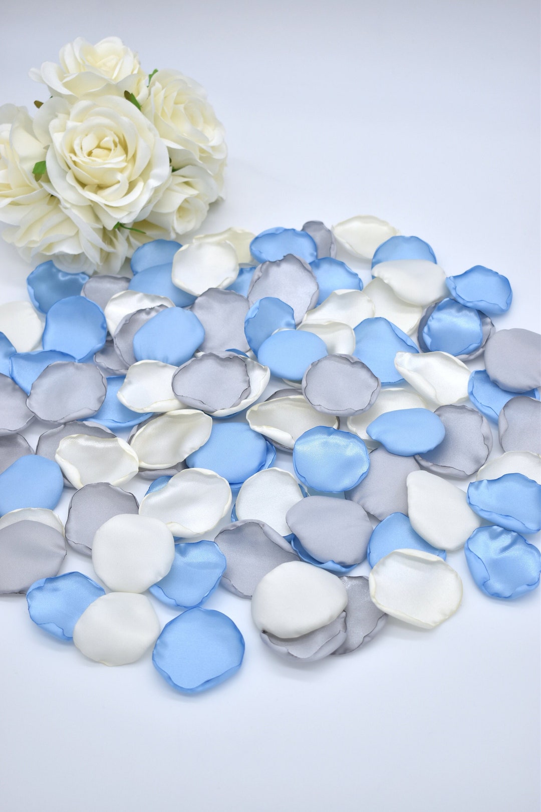 Sky Blue Petals, Silver Rose Petals, Ivory Petals Light Blue Wedding ...