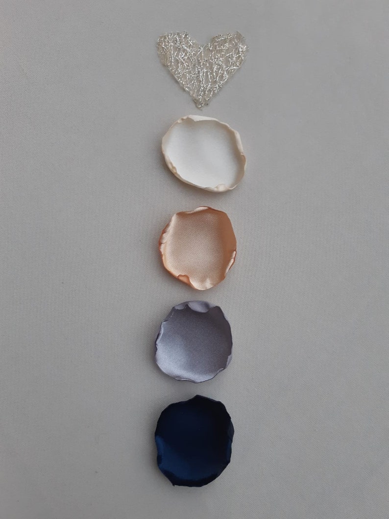 Gray Navy Blue Champagne Ivory Handmade Satin Rose Petals Winter ...