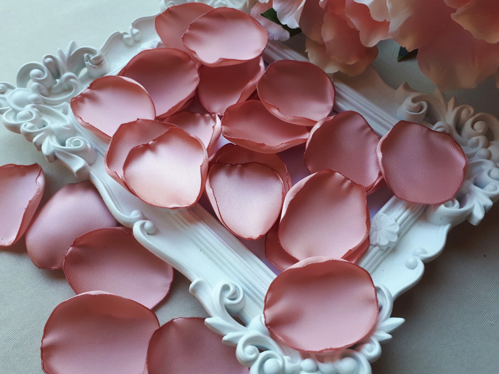 Rose Gold Handmade Satin Rose Petals Flower Girl Petals Rose - Etsy