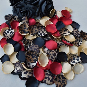 Red, Black, Gold & Leopard/cheetah Petals African Wedding Decor Flower ...