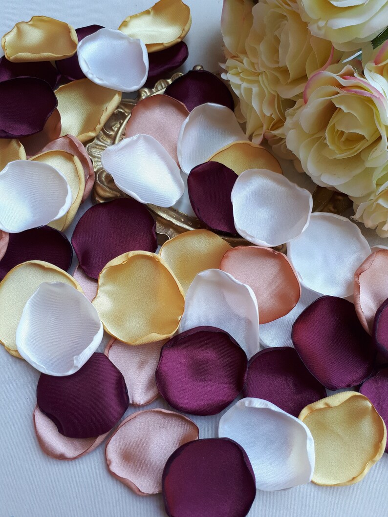 NEW Maroon Burgundy Bronze Ivory Gold Rose Petals Wedding - Etsy