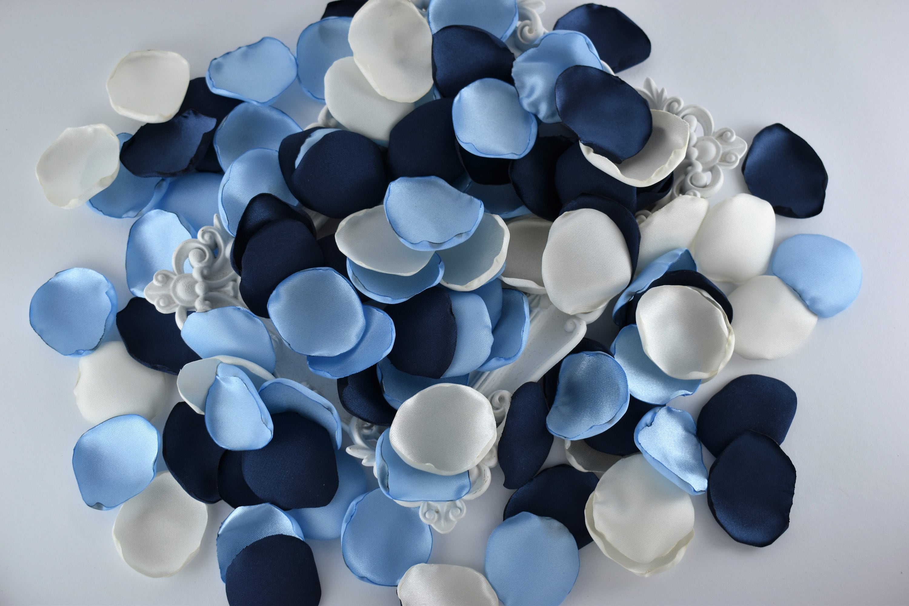 Navy Blue Rose Petals Sky Blue Petals Ivory Rose Petals | Etsy