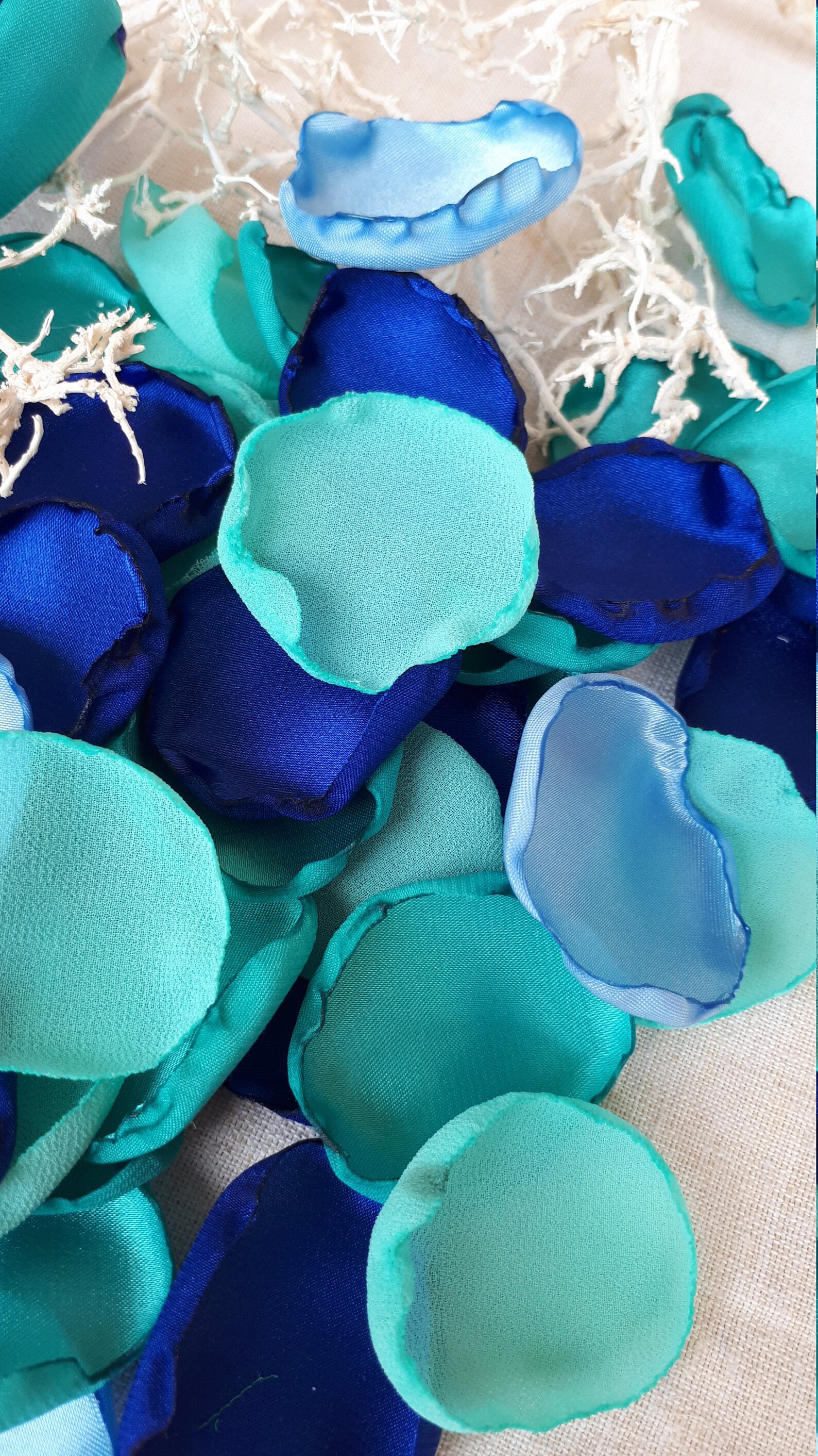 Mermaid Turquoise Royal Blue Sky Blue Flower Petals Handmeid - Etsy