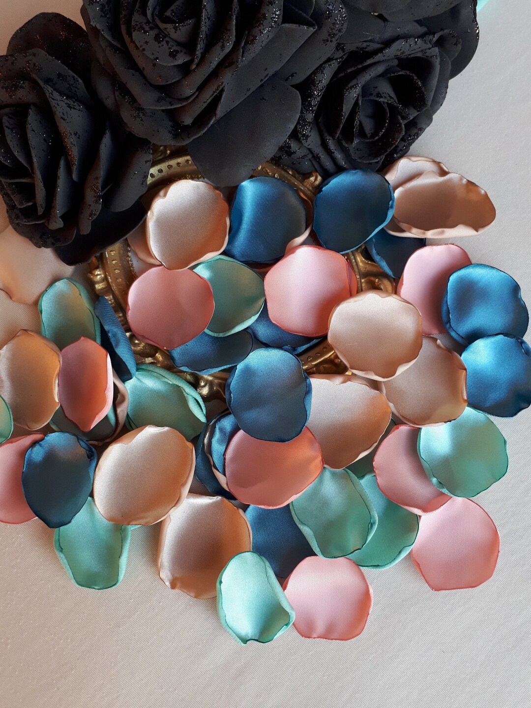 NEW Rose Gold Petals, Bronze Rose Petals, Mint Petals Teal Rose Petals ...