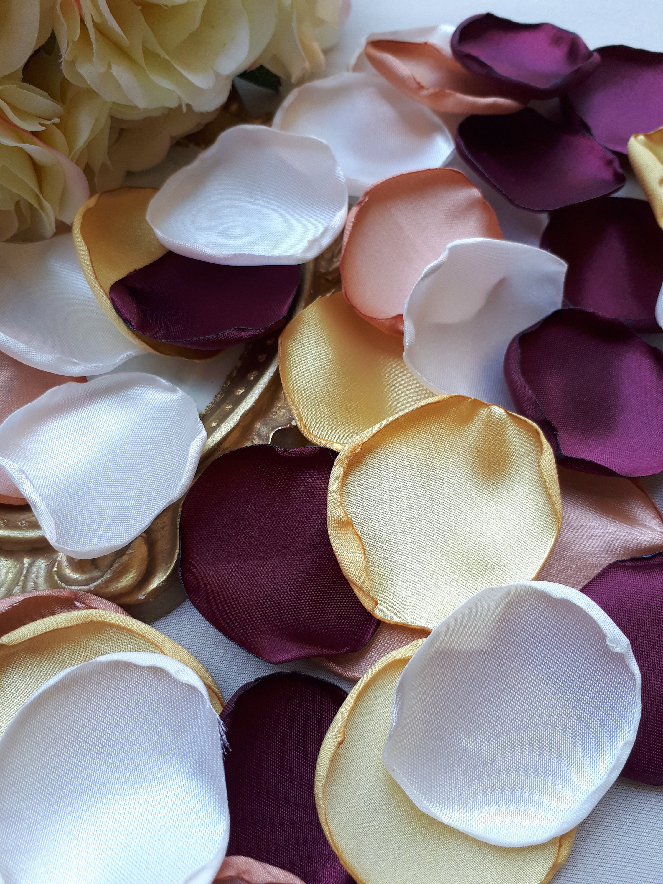 NEW Maroon Burgundy Bronze Ivory Gold Rose Petals Wedding | Etsy