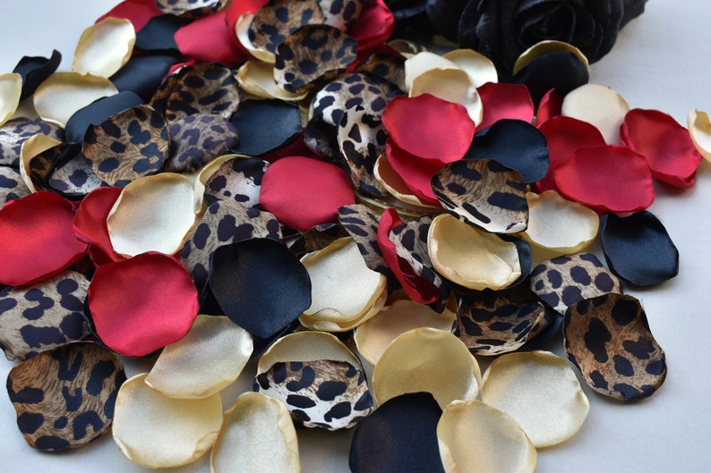 Red Black Gold & Leopard/cheetah Petals African Wedding - Etsy