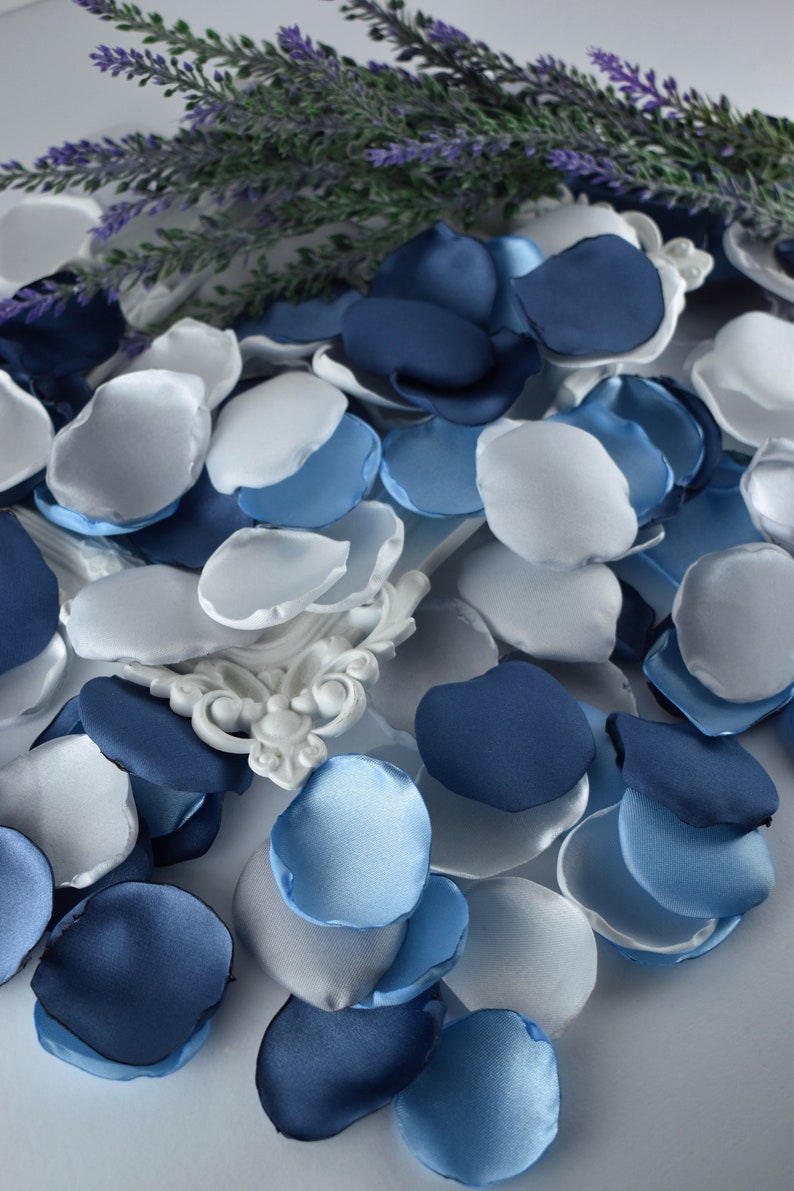 Steel Blue Rose Petals Sky Blue Silver White Rose Petals - Etsy