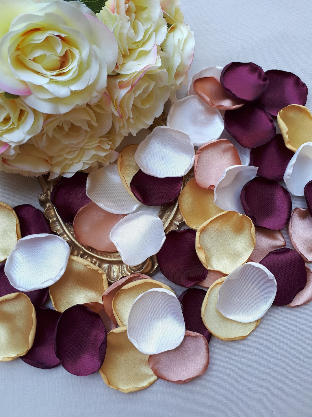 NEW Maroon Burgundy, Bronze, Ivory, Gold Rose Petals Wedding Decoration ...