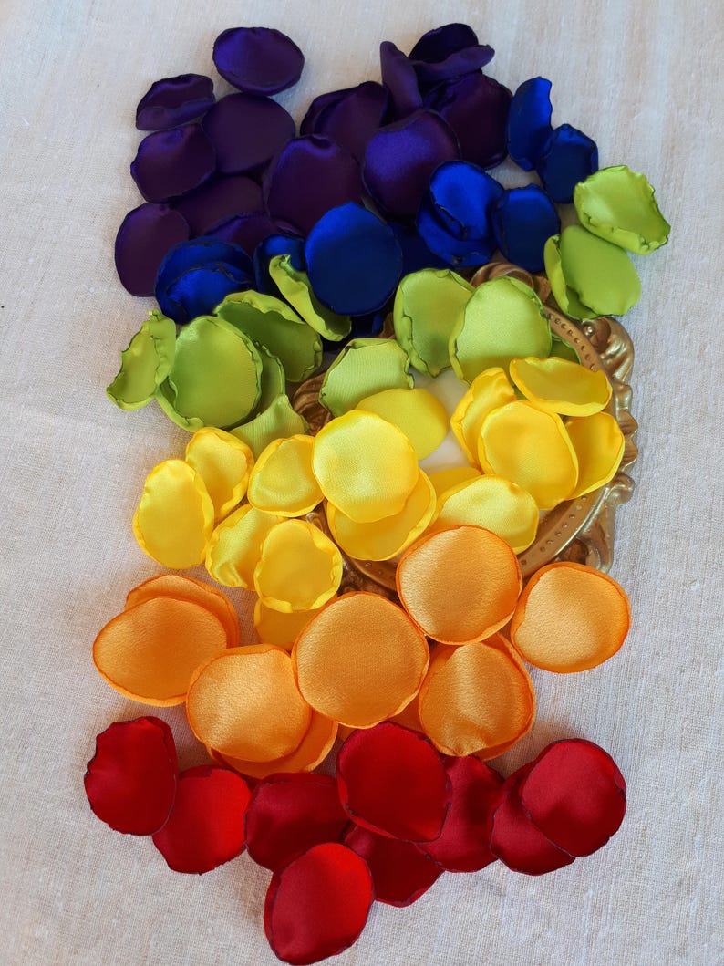 Regenboog rood oranje geel Kiwi groen blauw & paars satijn | Etsy