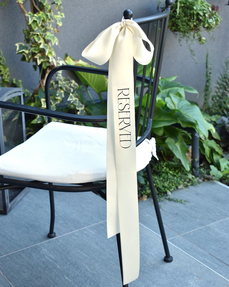 Personalized Wedding Chair Seating Ribbon, Vinyl Text, Satin Ribbon ...