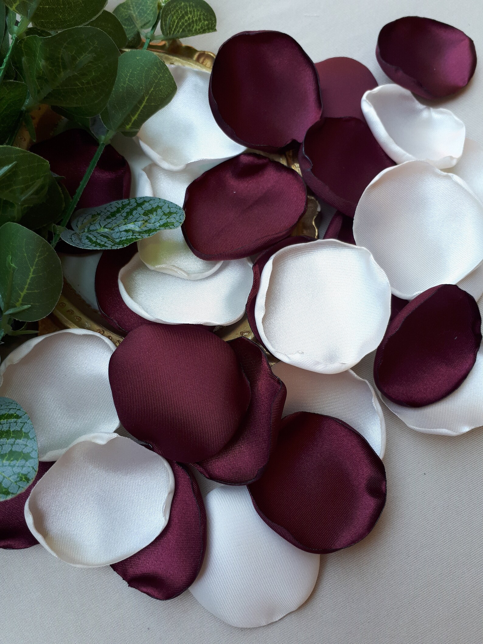 NEW Maroon Dark Burgundy Handmade Rose Petals, White Flower Petals ...