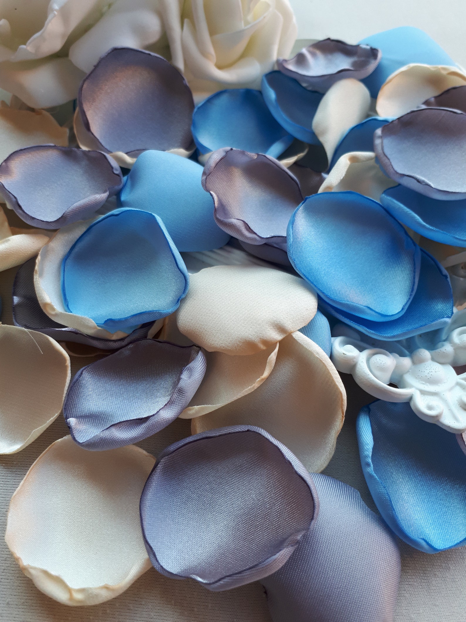 Ivory Rose Petals Grey Flower Petals Sky Blue Petals Wedding | Etsy