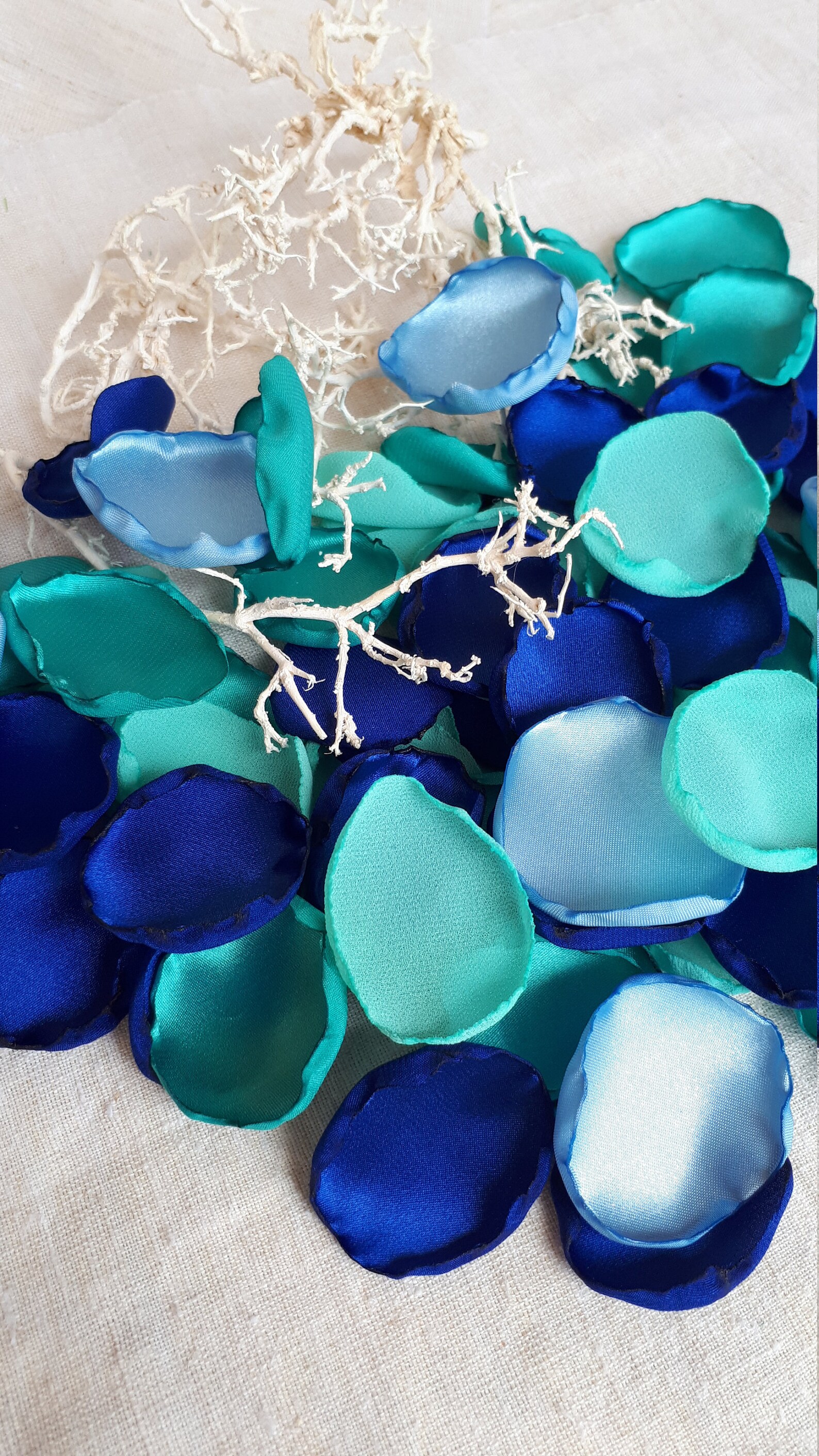 Mermaid Turquoise Royal Blue Sky Blue Flower Petals Handmeid - Etsy