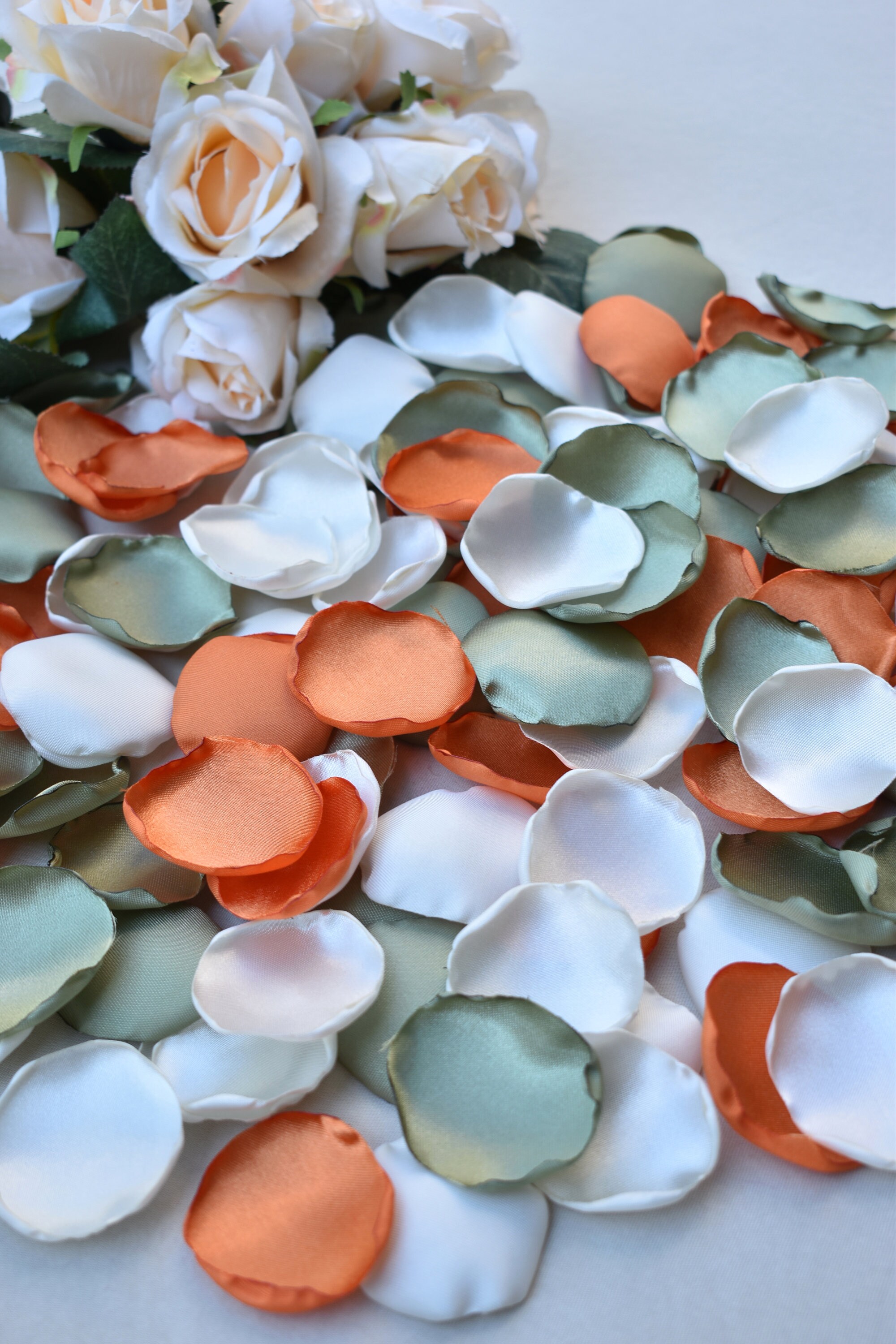Sage Green Burnt Orange Ivory Rose Petals Sage Green Wedding - Etsy UK