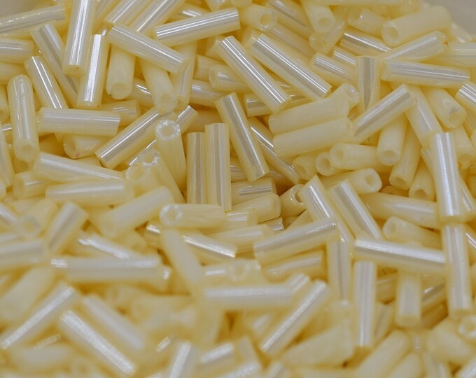 Creamy White Bugle Beads, Glass Bugle Beads Opaque, Creamy White Opaque ...