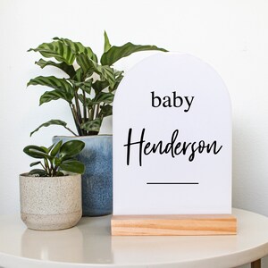 Arch Table Sign White Acrylic Baby Shower Gender Reveal | Etsy