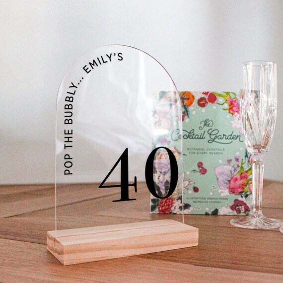 Arch Table Sign Clear Acrylic Birthday Bday Sign Event - Etsy