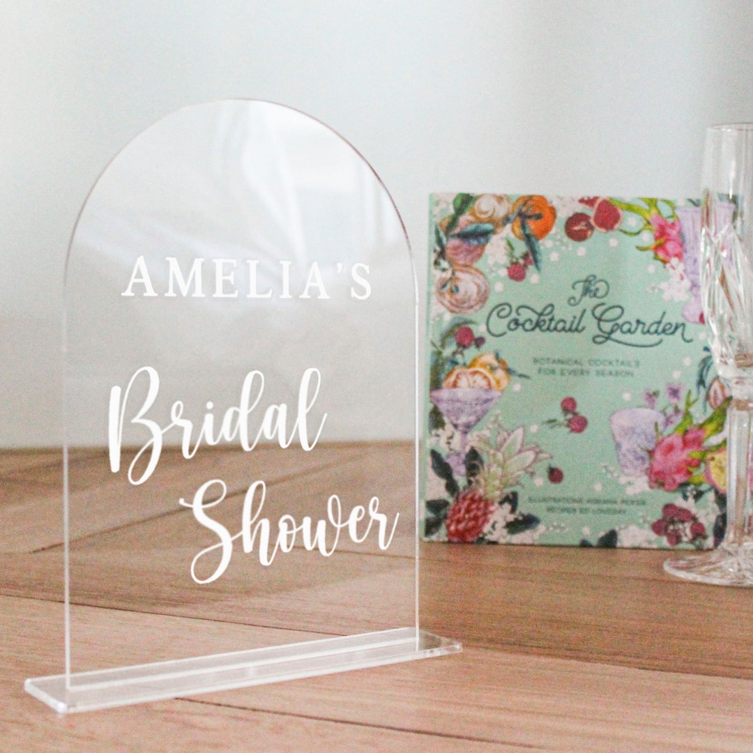 Arch Table Sign, Clear Acrylic, Bridal Shower, Hens Sign, Event Sign ...