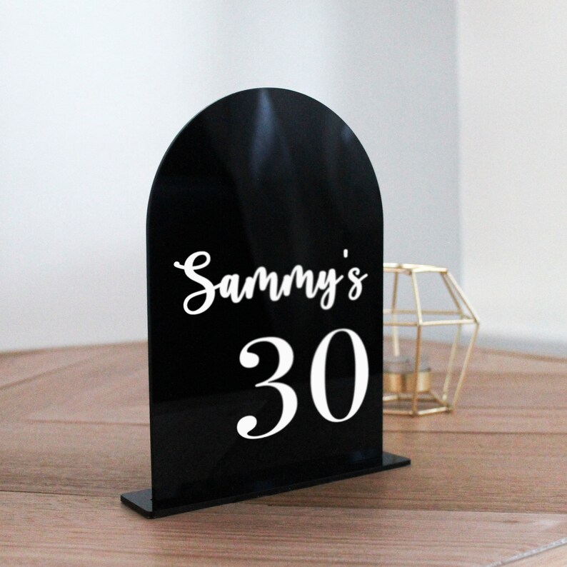 Arch Table Sign Black Acrylic Birthday Bday Sign Event - Etsy