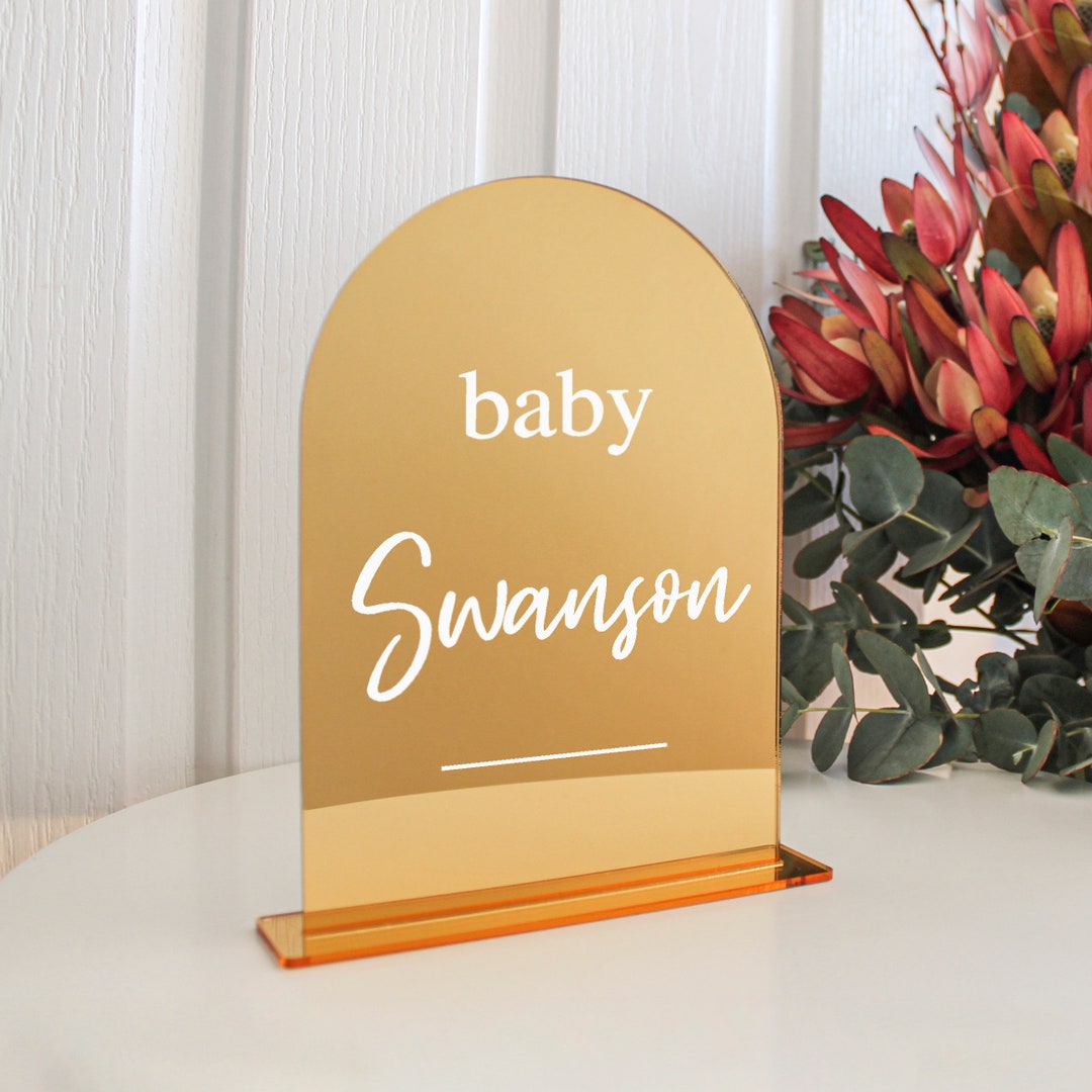 Gold Acrylic Arch Table Sign: Baby Shower & Gender Reveal - Etsy