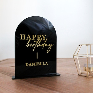 Arch Table Sign, Black Acrylic, Birthday, Bday Sign, Event Sign, Black ...