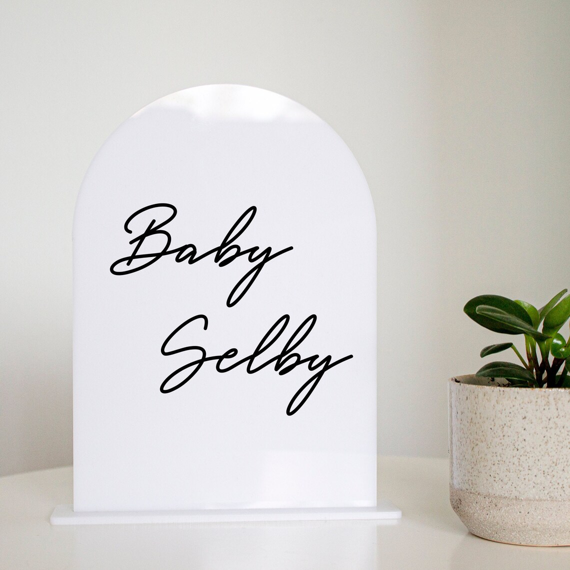 Arch Table Sign White Acrylic Baby Shower Gender Reveal | Etsy