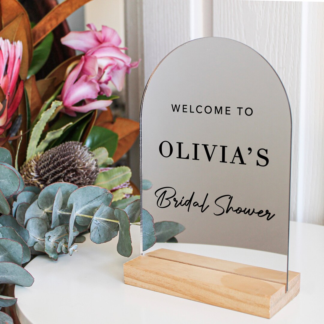 Silver Acrylic Arch Table Sign: Bridal Shower Decor - Etsy Australia