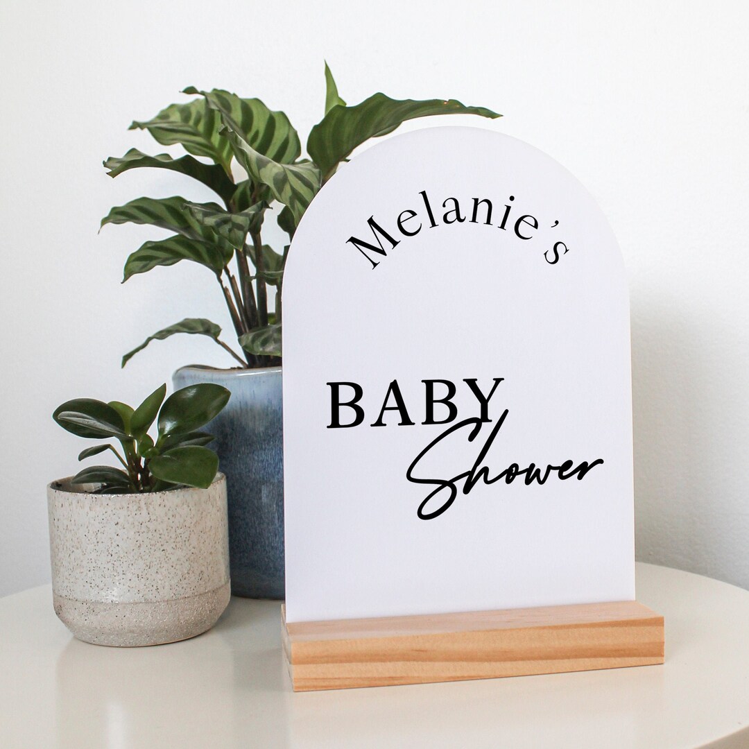 Arch Table Sign, White Acrylic, Baby Shower, Gender Reveal, Event Sign ...