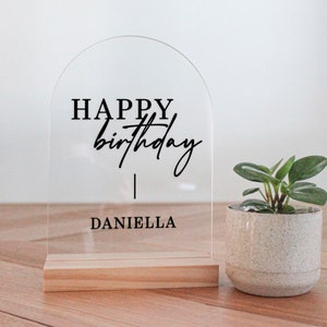 Arch Table Sign Clear Acrylic Birthday Bday Sign Event | Etsy
