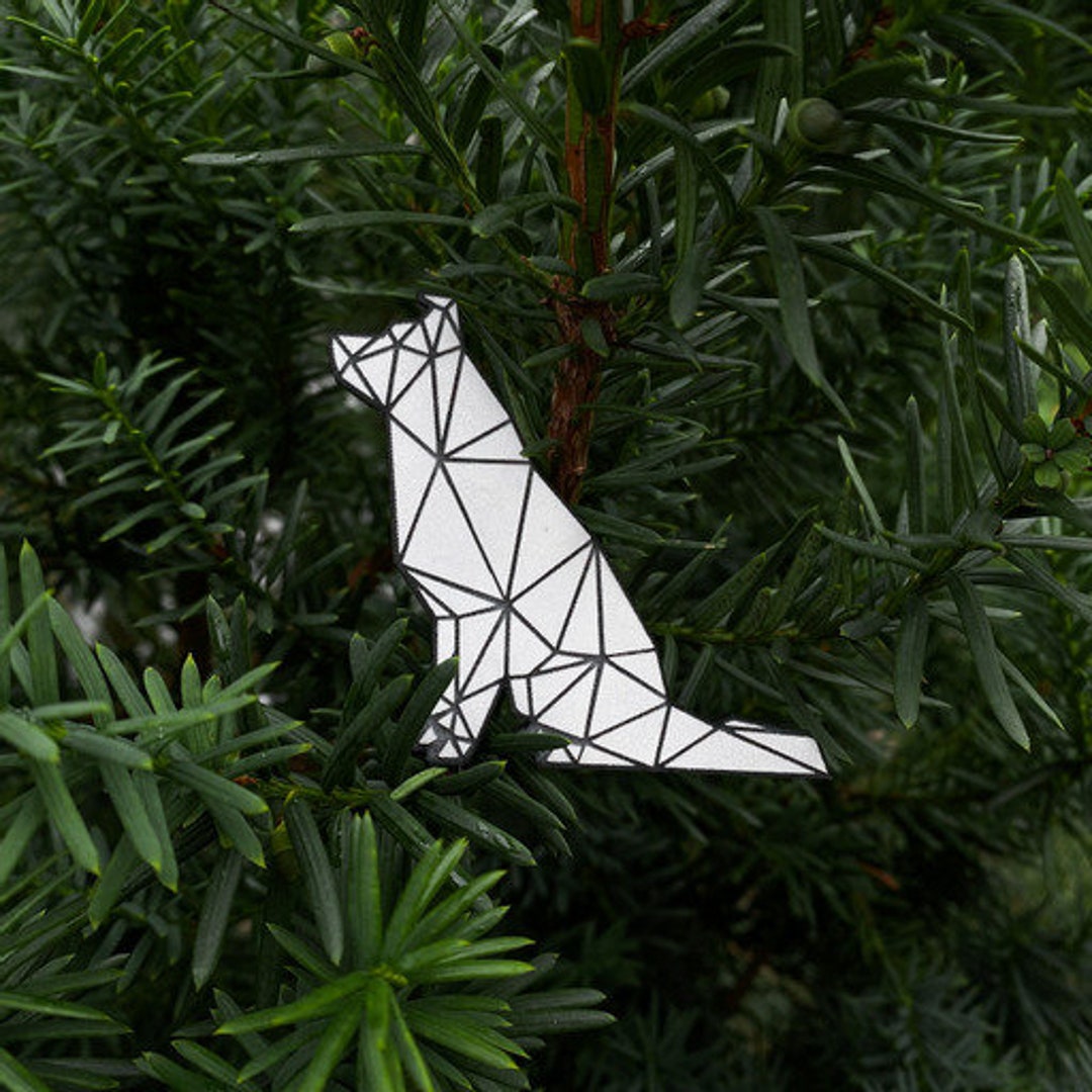 Reflective Sitting Dog Brooch/pin, Reflector Visible in Dark - Etsy