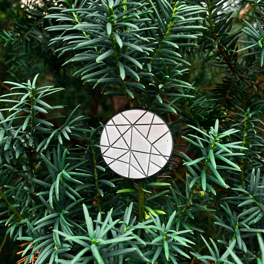 Reflective Round Circle Brooch/pin, Reflector Visible in Dark - Etsy