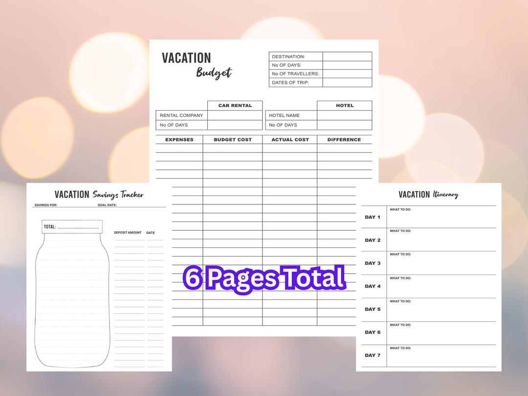 Vacation Planner Template. Printable Vacation Planner. Plan Your Travel ...