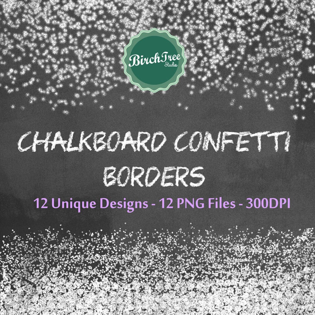 Chalkboard Clipart Confetti - Chalkboard Confetti Borders - Snowflake ...