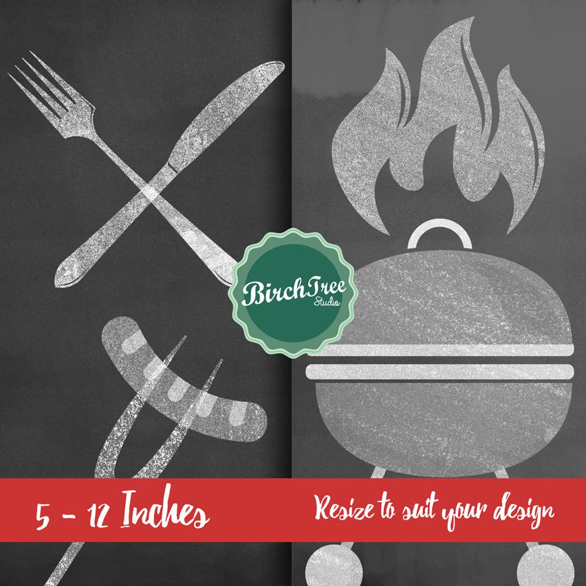 BBQ Chalkboard Clipart - Barbeque Clip Art - Fast Food Clipart - Chalk ...
