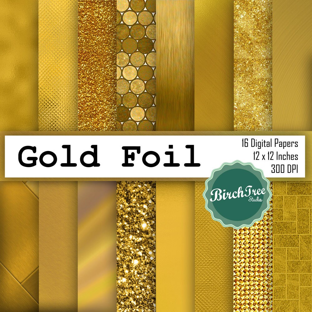 Gold Glitter and Foil Digital Paper - Gold Textures - Gold Backgrounds ...