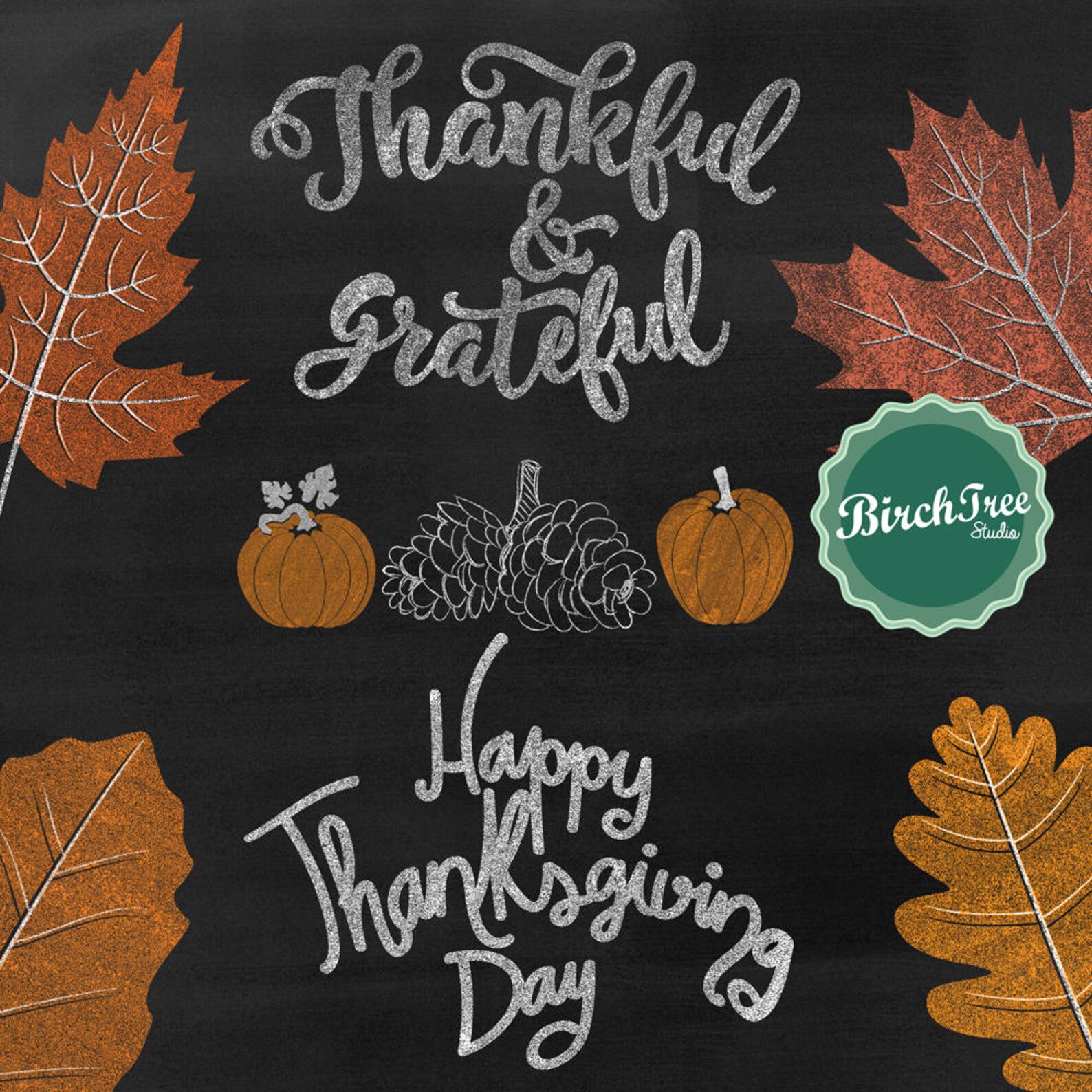 Thanksgiving Chalkboard Clipart - Fall Chalk Clipart - Pumpkin Chalk ...