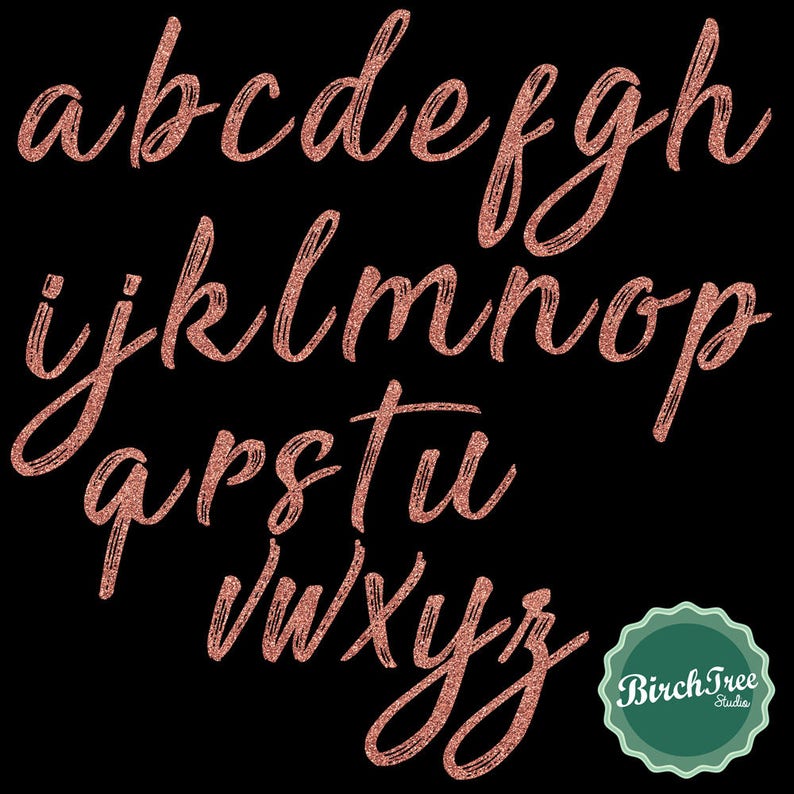 Rose Gold Glitter Alphabet, Rose Gold Sparkle Letters, Rose Gold ...