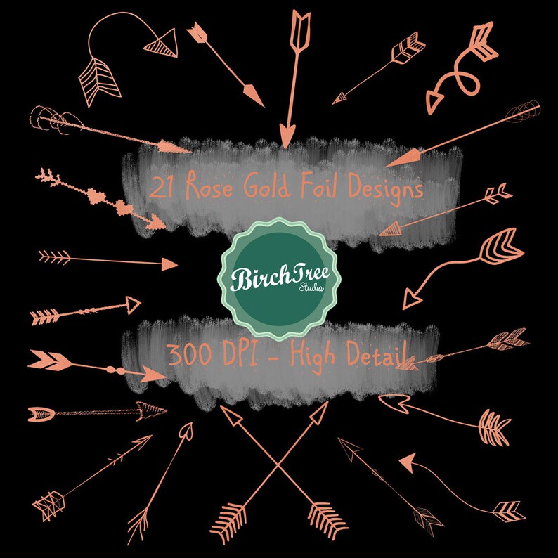 Tribal Arrow Clipart Rose Gold Rose Gold Foil & Glitter Arrow Clipart ...