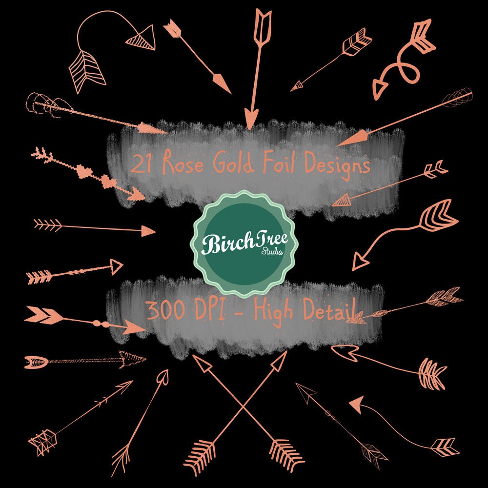 Tribal Arrow Clipart Rose Gold Rose Gold Foil & Glitter Arrow Clipart ...