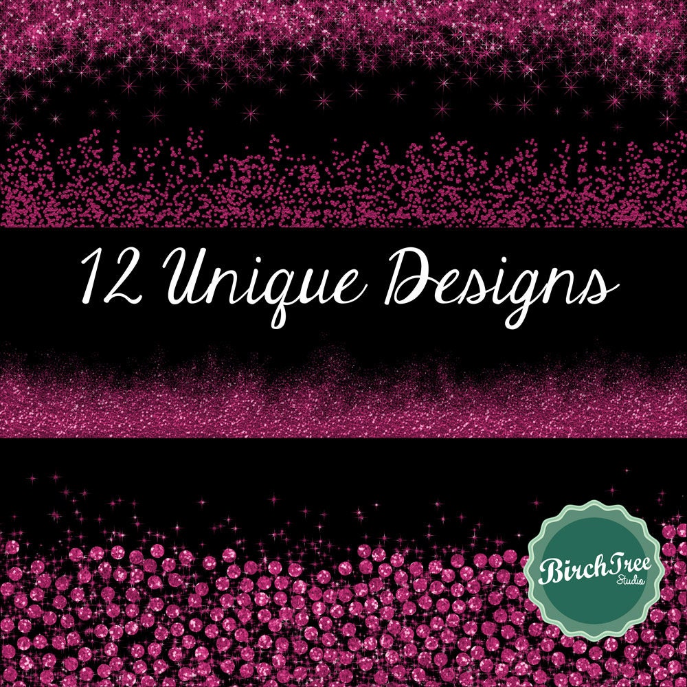 Pink Confetti Glitter Clipart Digital Glitter Borders Invitation ...