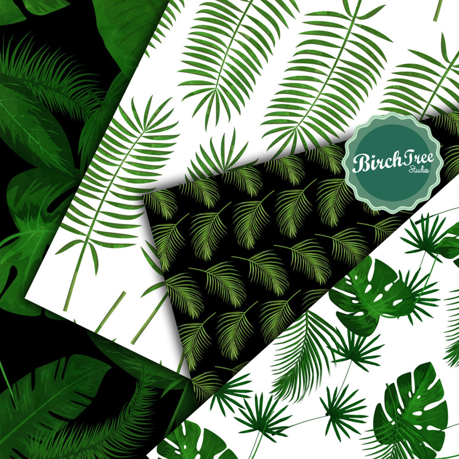 Tropical Digital Paper, Tropical Background, Tropical Texture, Digital ...